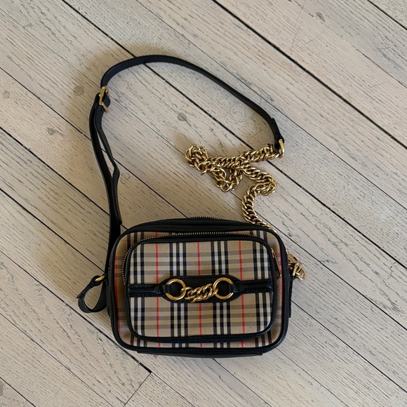 Burberry | Bags | Burberry Check Link Camera Bag Beige And Black ...